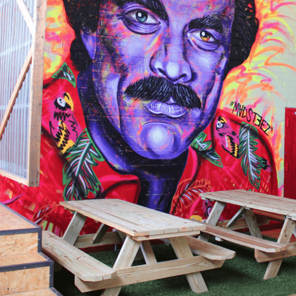 The Madsteez Magnum P.I. Wall at Knockaround HQ