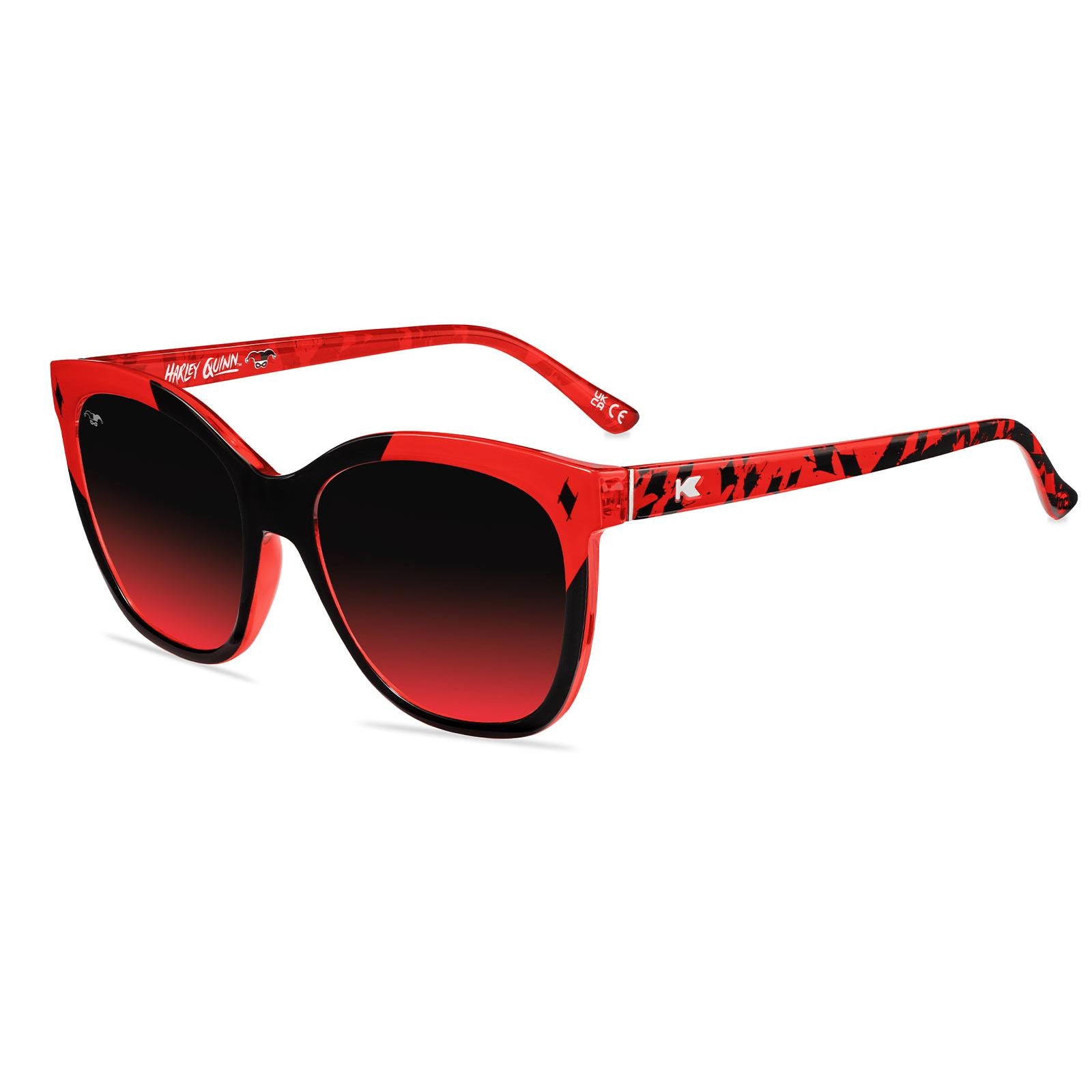 Oversized Cat Eye Red and Black Polarized Harley Quinn DC Sunglasses ...