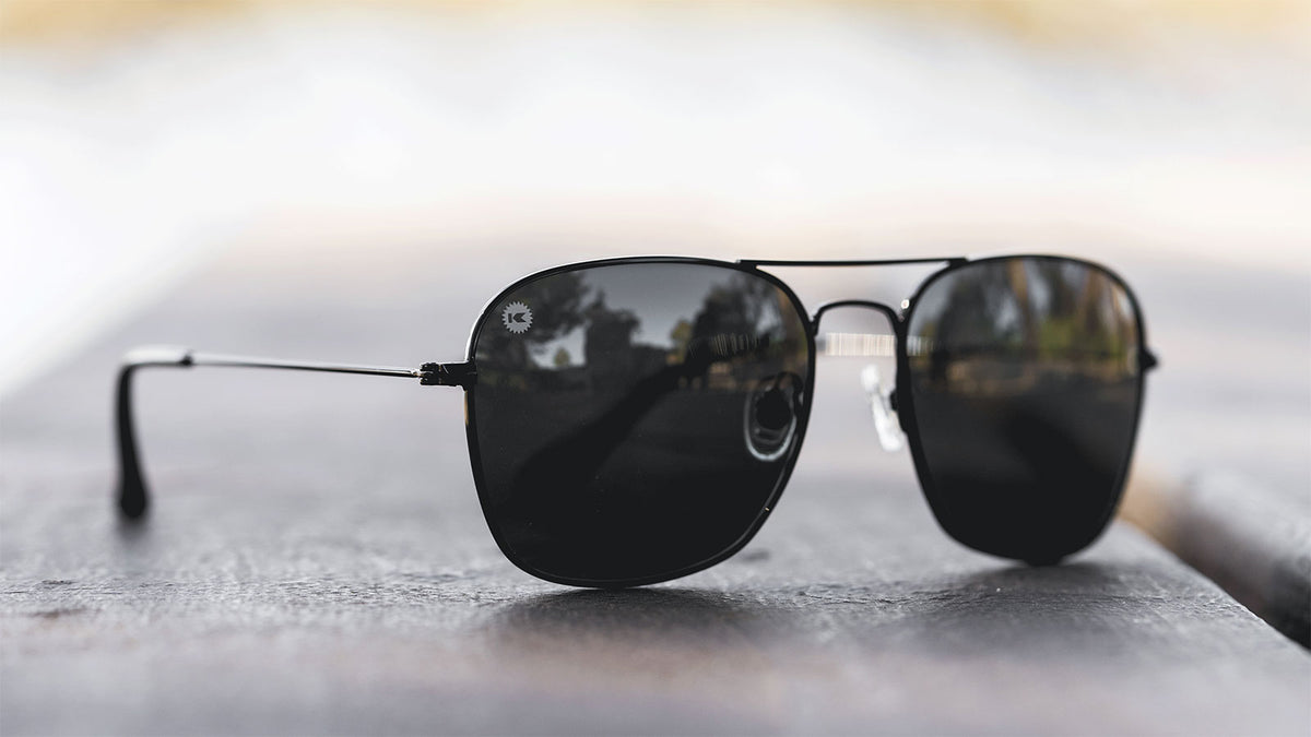 Black / Smoke Mount Evans - Rectangular Aviators – Knockaround